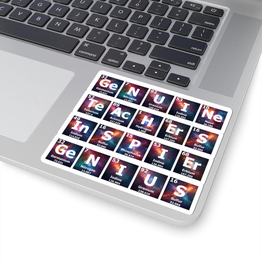 Periodic Table Genius Teacher Sticker, Nebula Space, Laptop Decal - Etsy