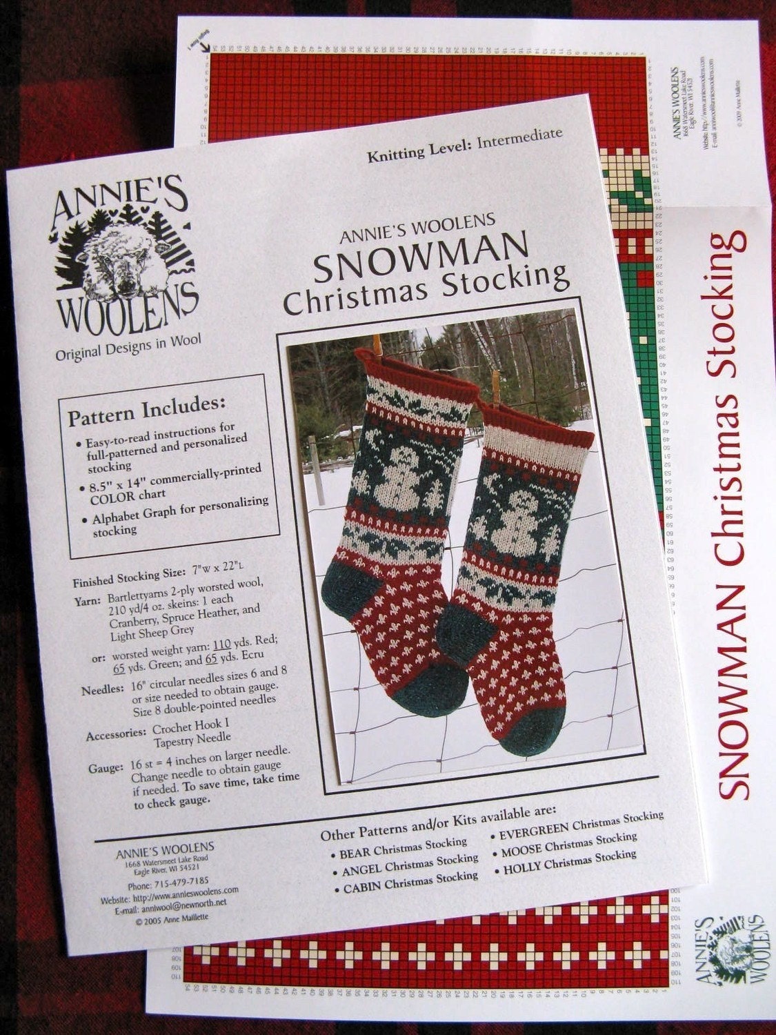 Knitted Snowman Christmas Stocking KIT With Pattern by - Etsy