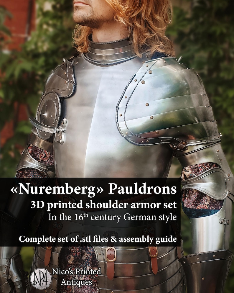 3D Print Files - "nuremberg" Pauldrons (16th Century Shoulder Armor ...