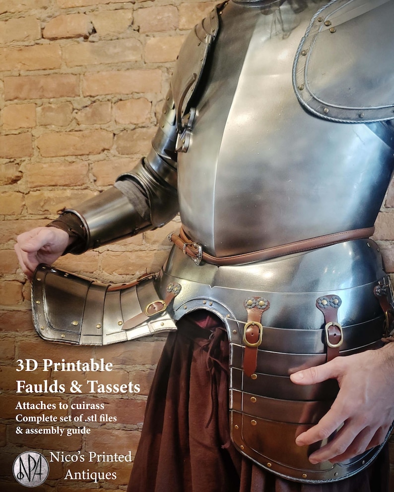 3D Print Files - 16th Century Faulds and Tassets (waist and Hip Armor ...