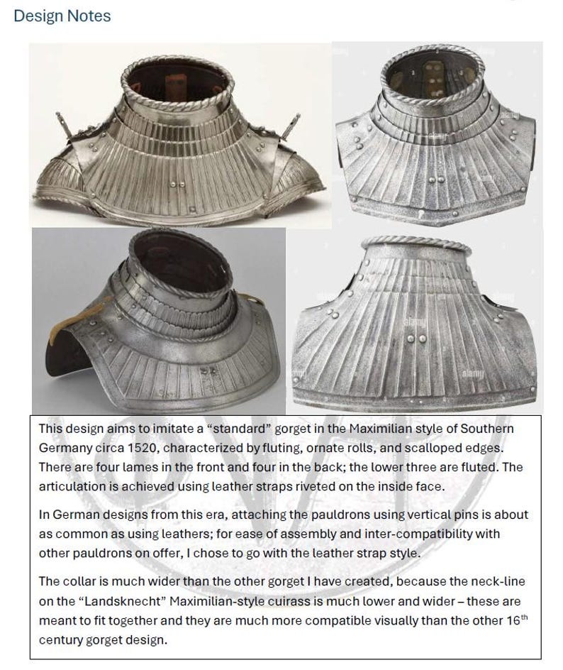 3D Print Files - Maximilian Gorget (neck Armor in the Early 16th ...