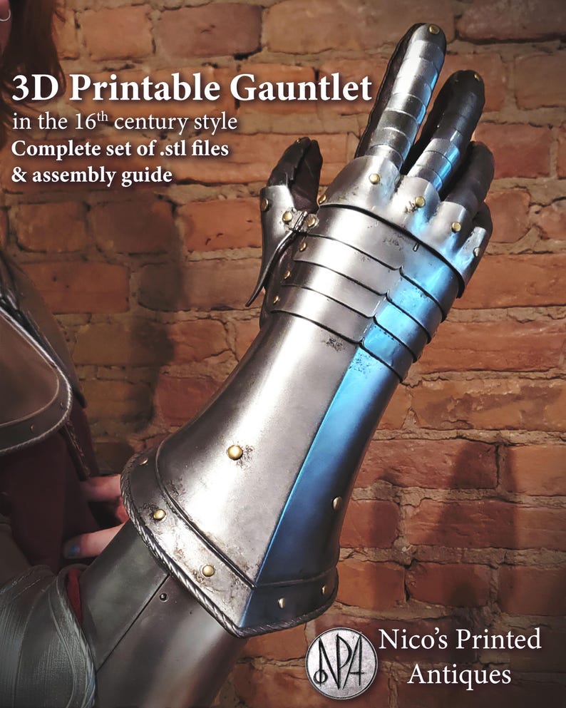 3D Print Files - 16th Century Gauntlet (hand Armor) - Etsy
