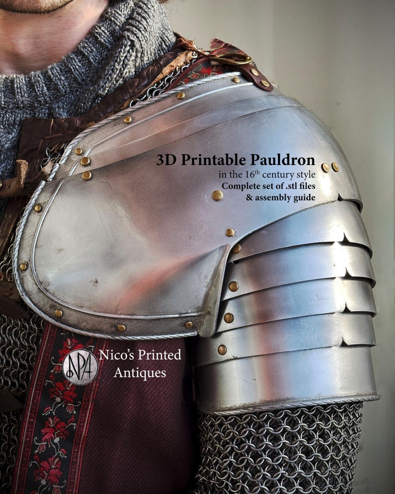 3D Print Files - 16th Century Plate Armor Pauldron (shoulder Armor) - Etsy