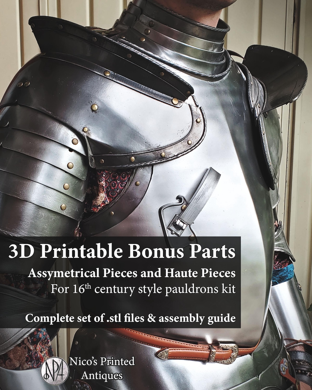 3D Print Files - 16th Century Pauldron Additional Bonus Parts - Etsy