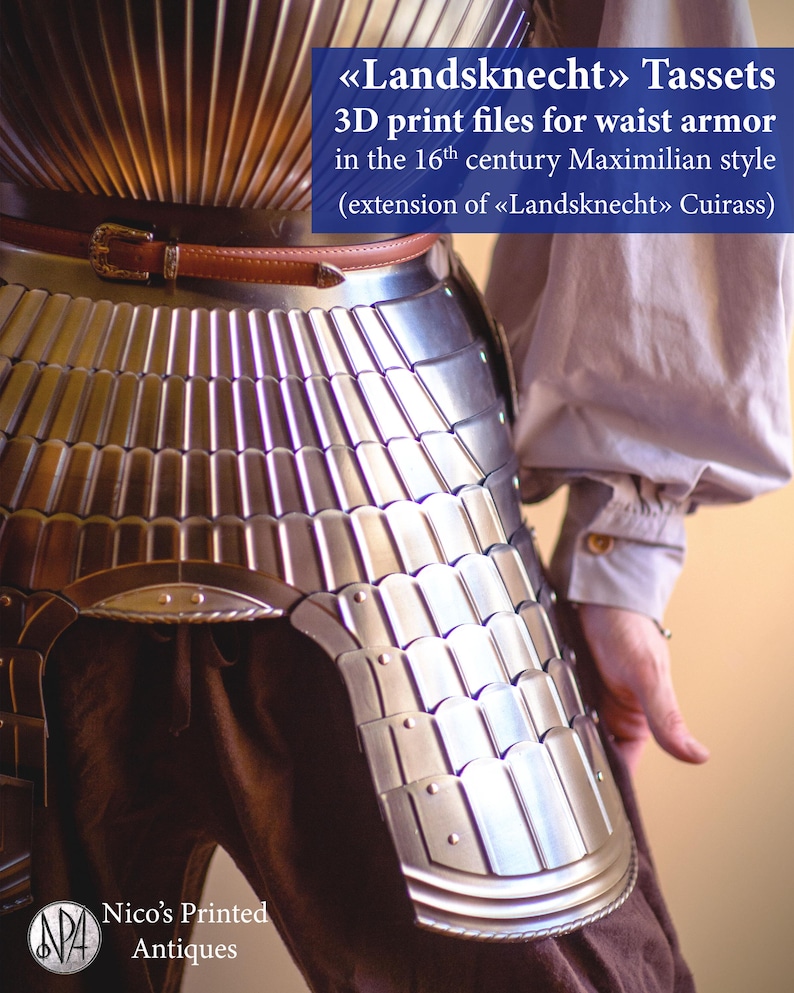 3D Print Files - "landsknecht" Tassets (armor in the 16th Century ...