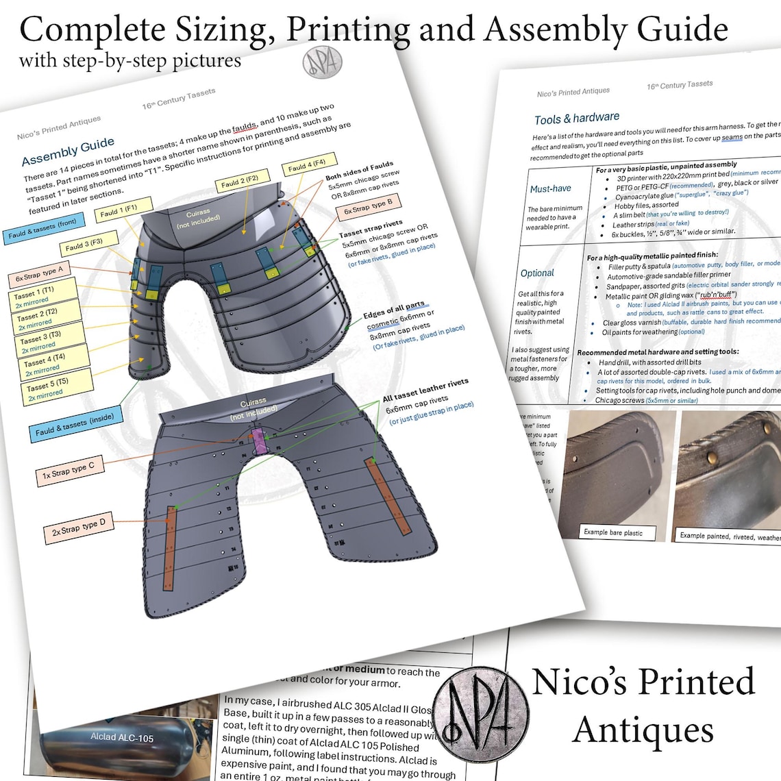 3D Print Files - 16th Century Faulds and Tassets (waist and Hip Armor ...