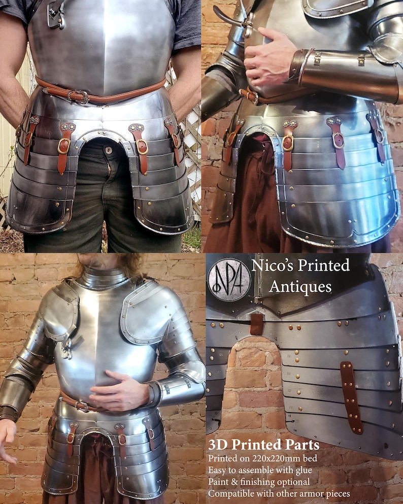 3D Print Files - 16th Century Faulds and Tassets (waist and Hip Armor ...