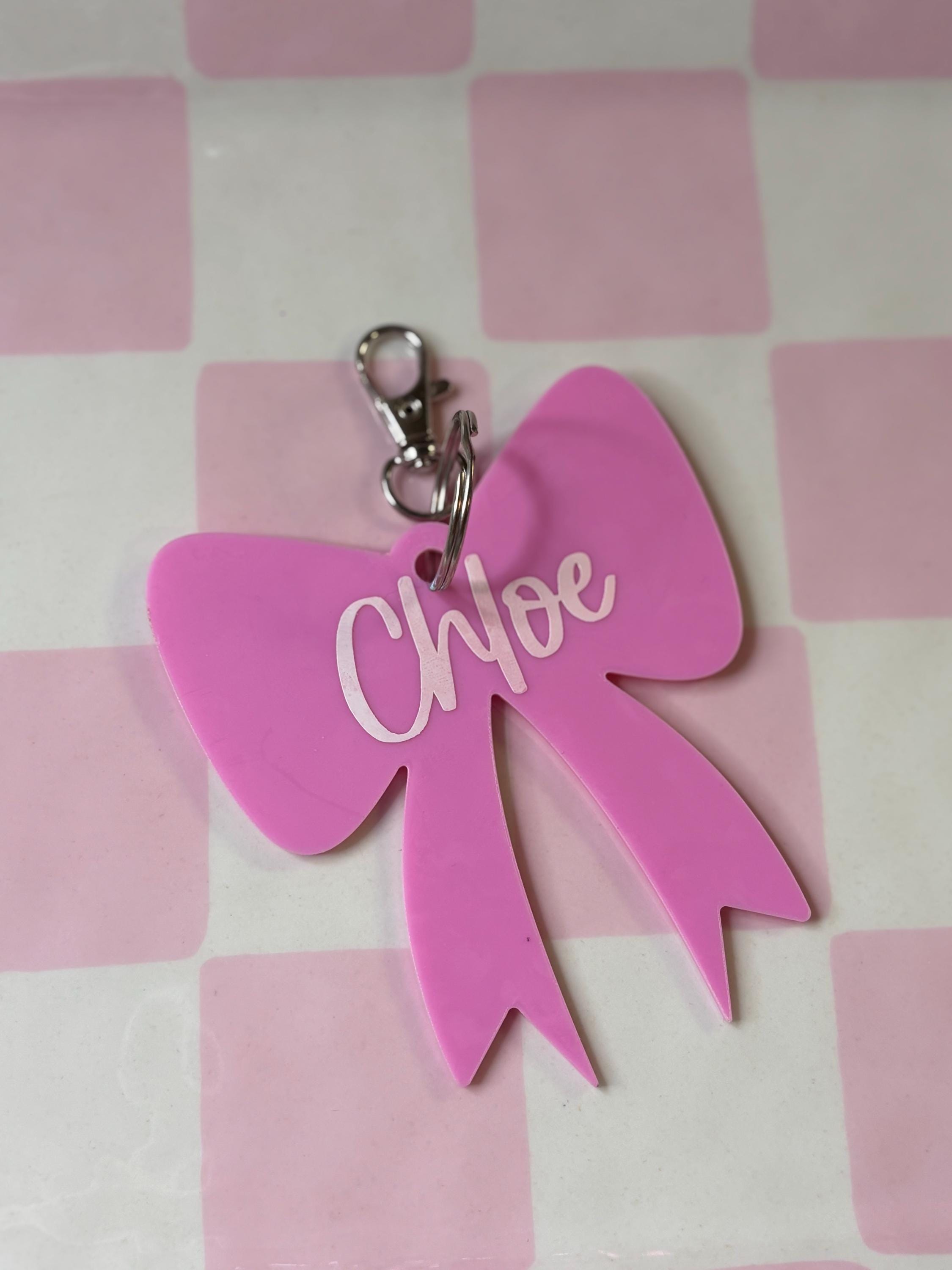 Cute Pink Acrylic Name Tag – Personalized Name Badge for Work or Gifts ...