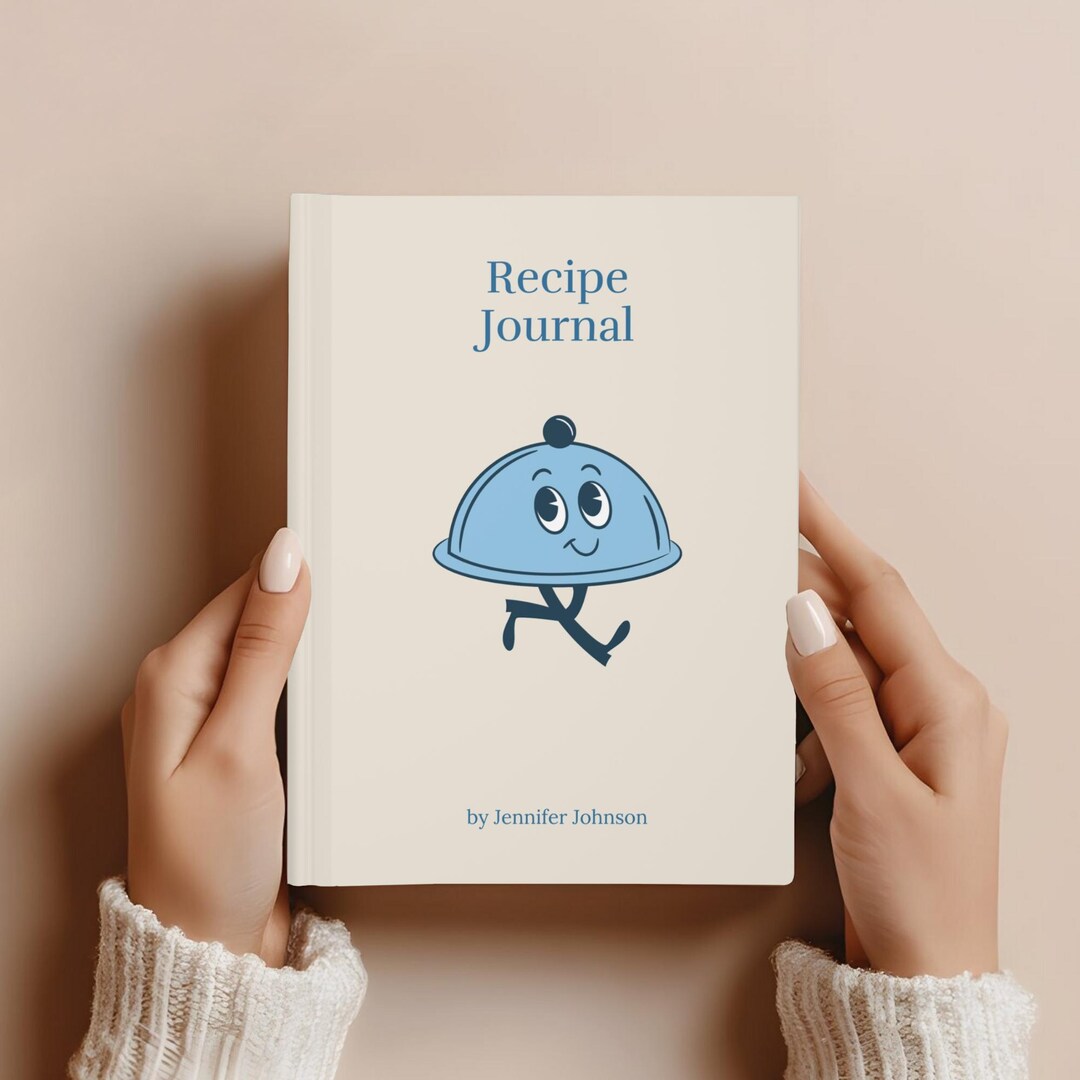 Personalized Recipe Book, Blue Dish Recipe Book, Custom Recipe Book ...