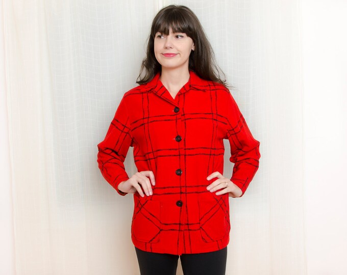 Vintage 1950s Canadian Red Plaid Wool Jacket / Shirt - Etsy