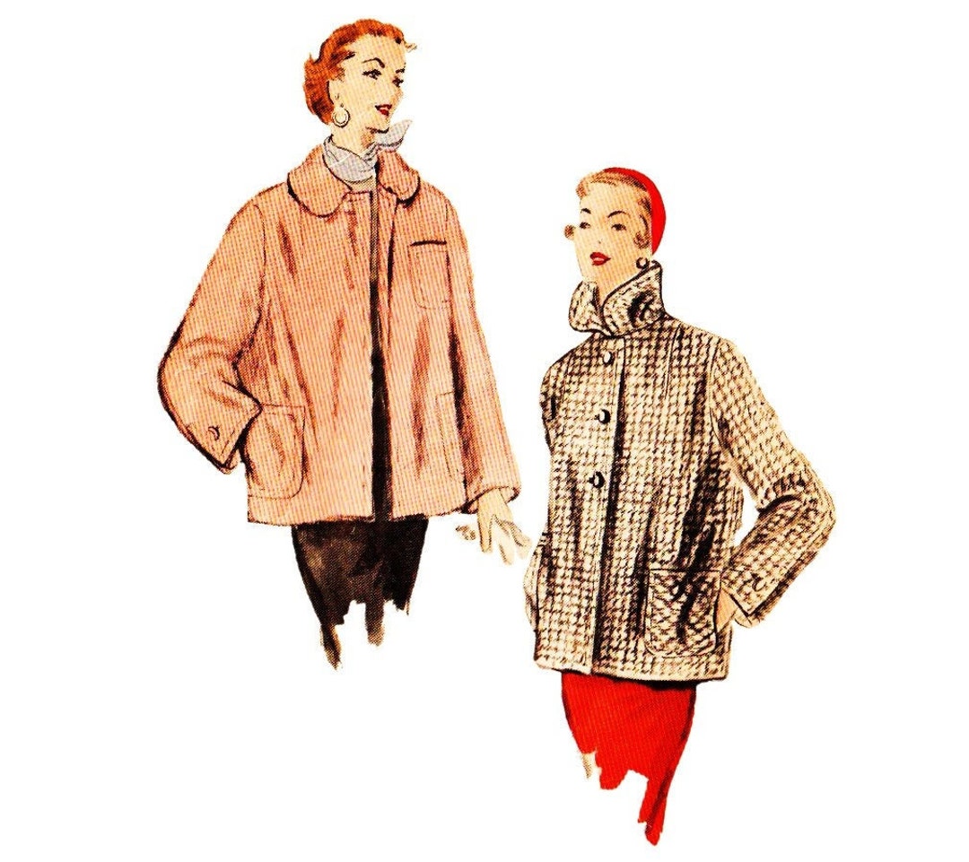 1950s Box Coat Short Coat Sewing Pattern Vogue 8036 Sz 14 B32 - Etsy