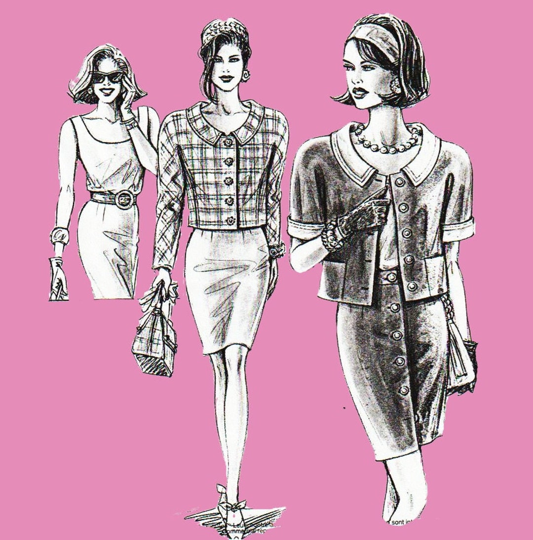 1990s Skirt Suit Sewing Pattern Neue Mode Avantgarde V21482 B33-41 FF ...