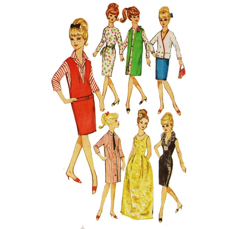 1960s Barbie Doll 11.5 Inch Fashion Doll Clothes Sewing Pattern ...
