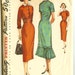 1950s Slim Dress and Short Jacket Pattern Simplicity 1453 B29 Sz 11 ...
