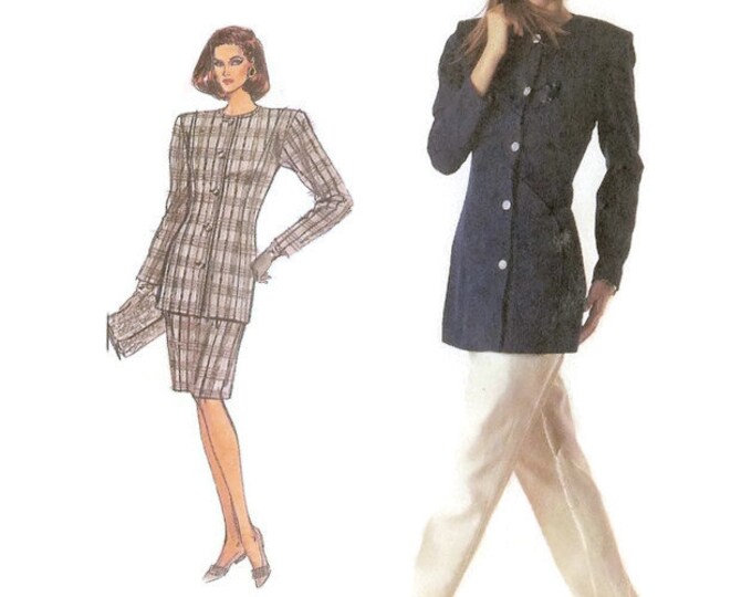 1980s Jacket Skirt Pants Suit Pattern Simplicity 8434 Sz. 6 8 - Etsy