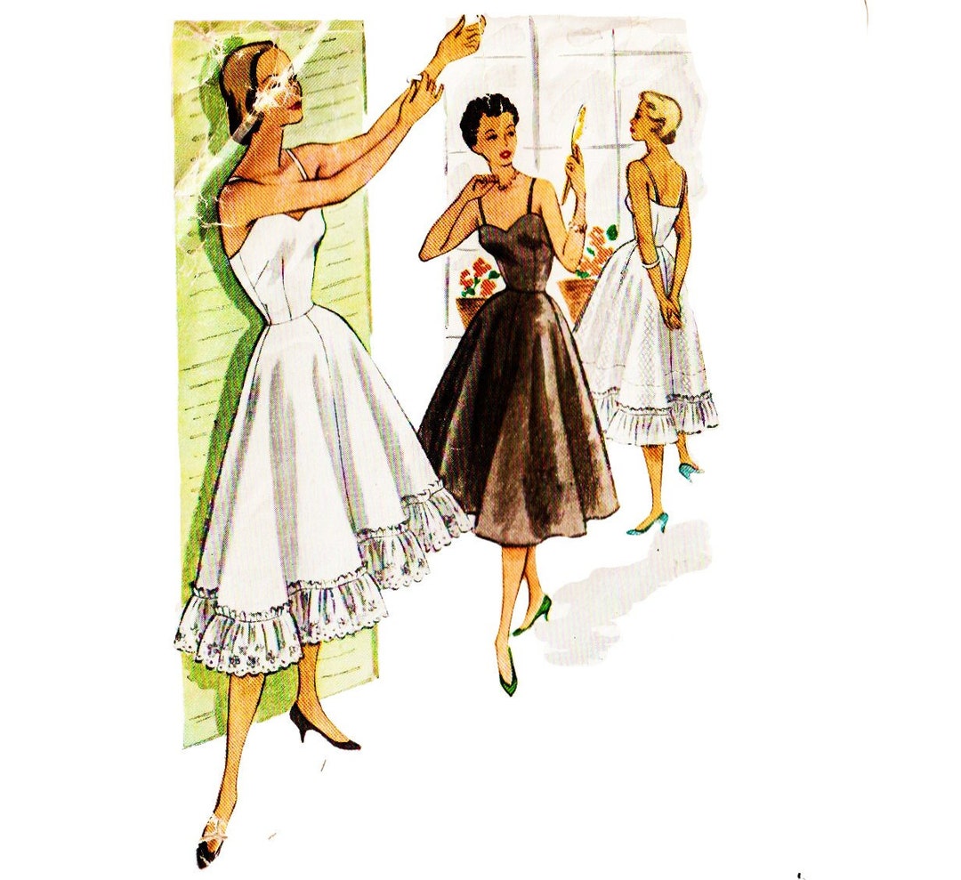 1950s Full Slip Sewing Pattern Mccall's 8962 Sz 14 B32 VFG - Etsy