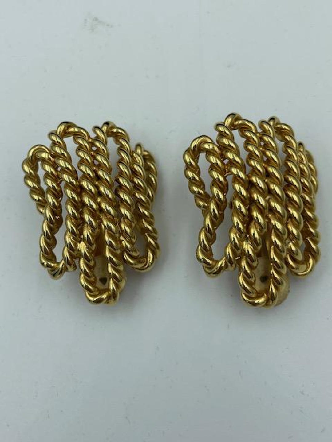 Signed Bijoux Stern Gold Clip on Earrings - Vintage - Etsy