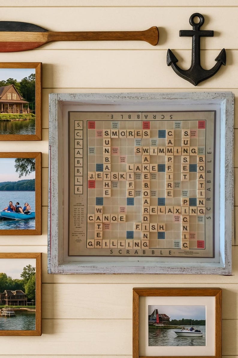 Scrabble "lake Life" Wall Hanging - Conversation Piece - Can Be ...