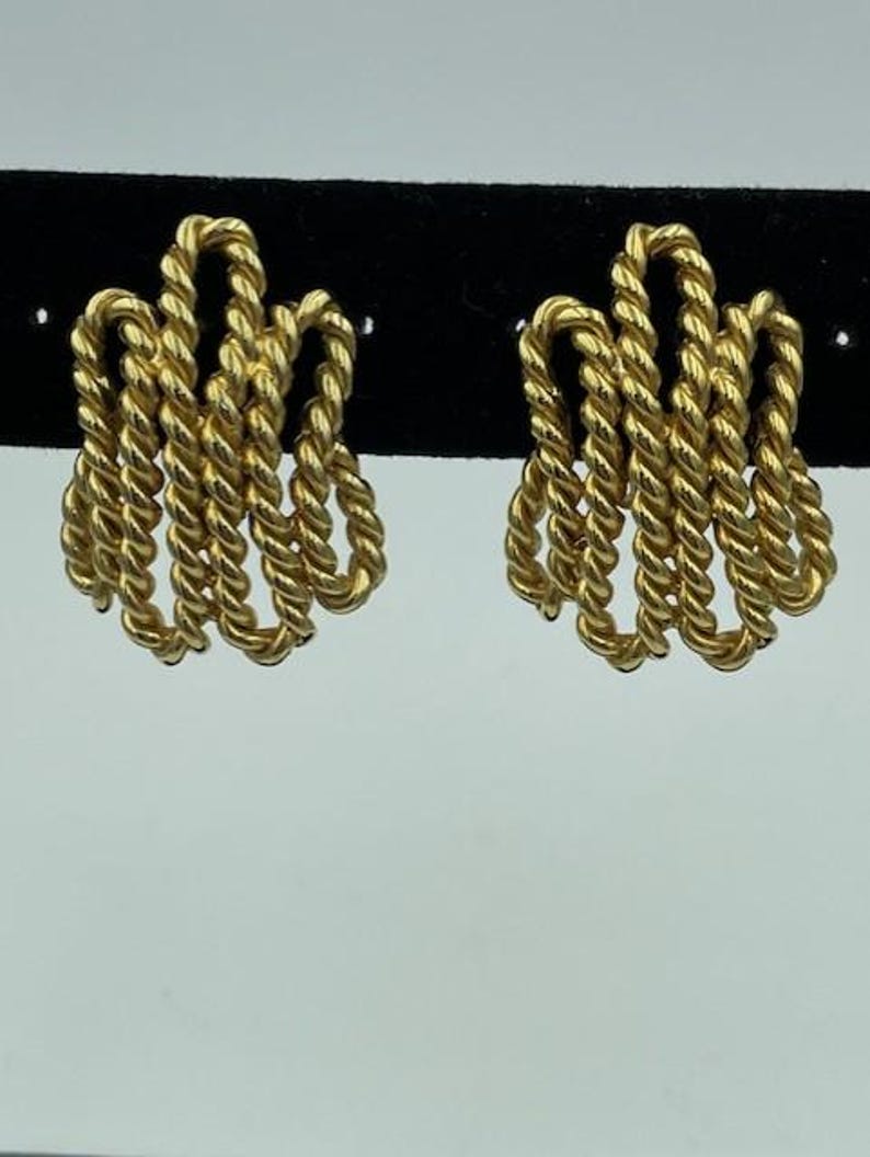Signed Bijoux Stern Gold Clip on Earrings - Vintage - Etsy