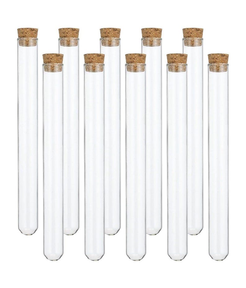 100pcs Borosilicate Glass Test Tubes With Cork Stoppers for Crafts ...