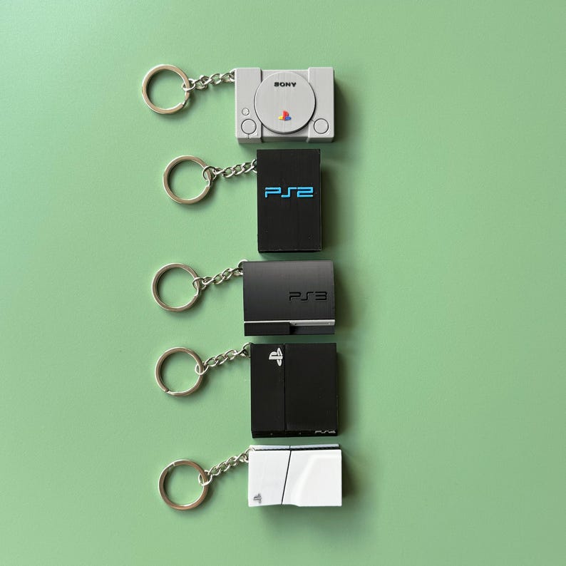 Playstation Console Keychain | PS1 PS2 PS3 PS4 PS5 Keychain | Christmas ...