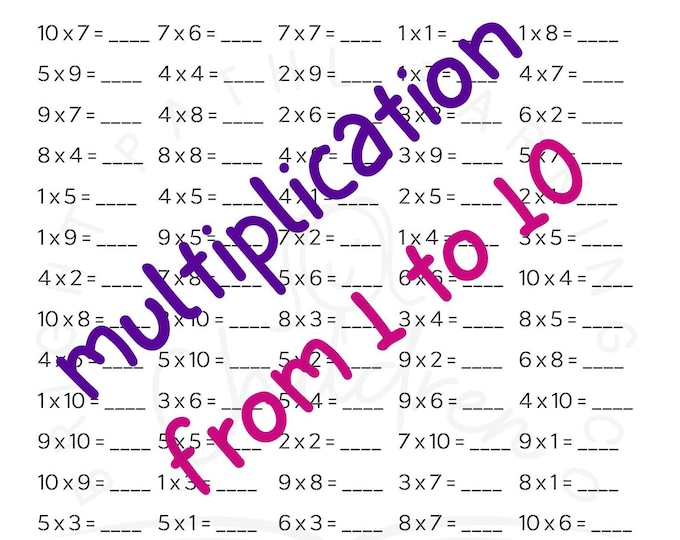 24 Printable Multiplication and Division Worksheets (1-12), Fill in the ...