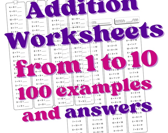 10 Printable Additition Fill in the Blanks Worksheets (numbers 1-15 ...
