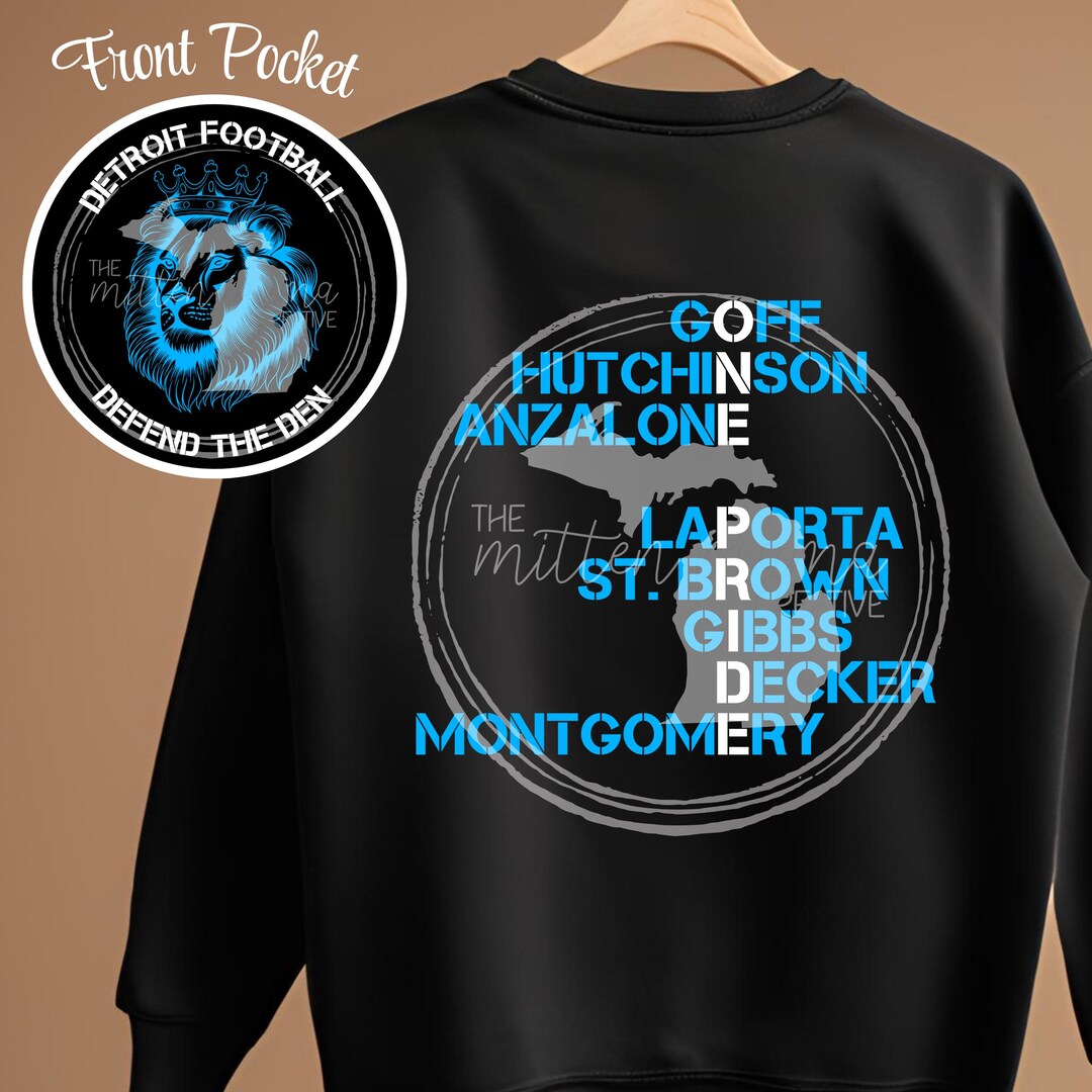 Detroit Football One Pride Names Defend the Den PNG File - Etsy