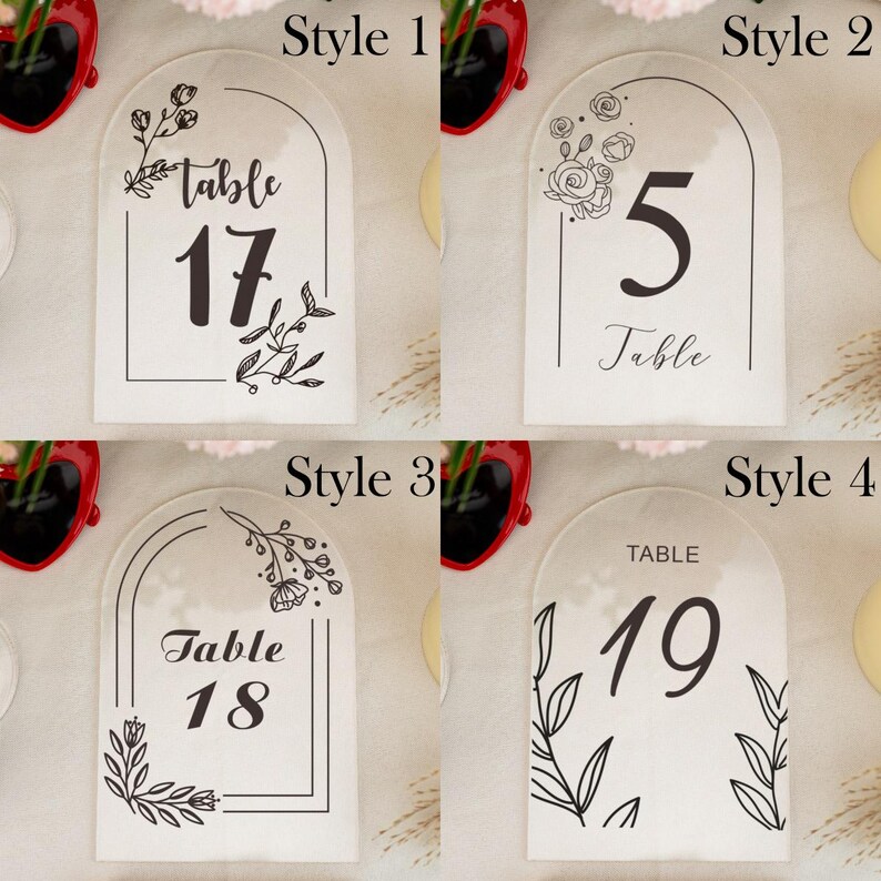 Acrylic Table Numbers With Wood Stand, Wedding Table Decor, Wedding ...