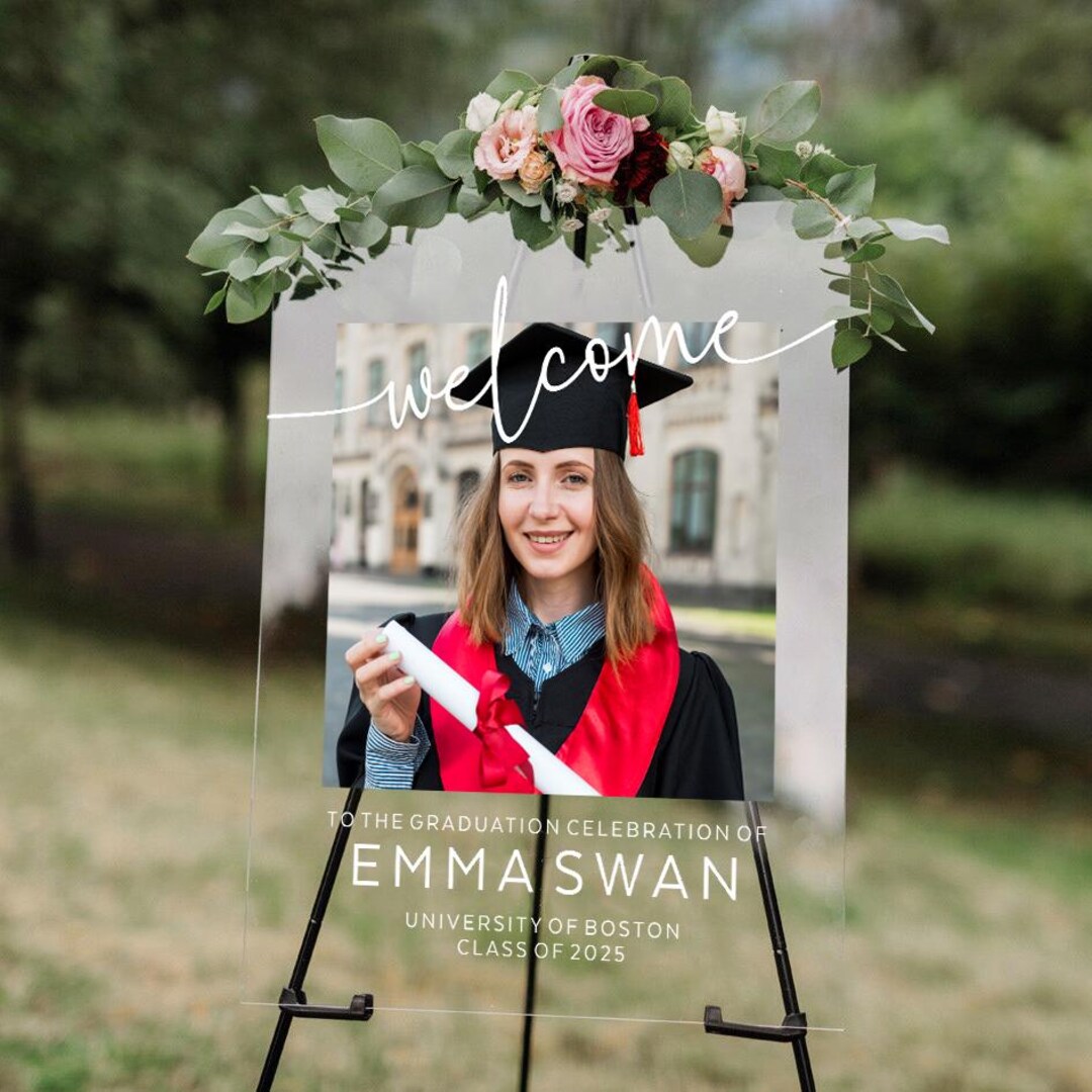 Graduation Welcome Sign, Photo Graduation Poster, Grad Welcome Sign ...