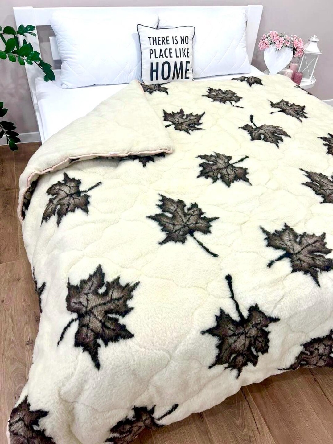 BIG SHEEP Wool Blanket Very Warm WOOLMARK 100% Natural Plaid Winter ...