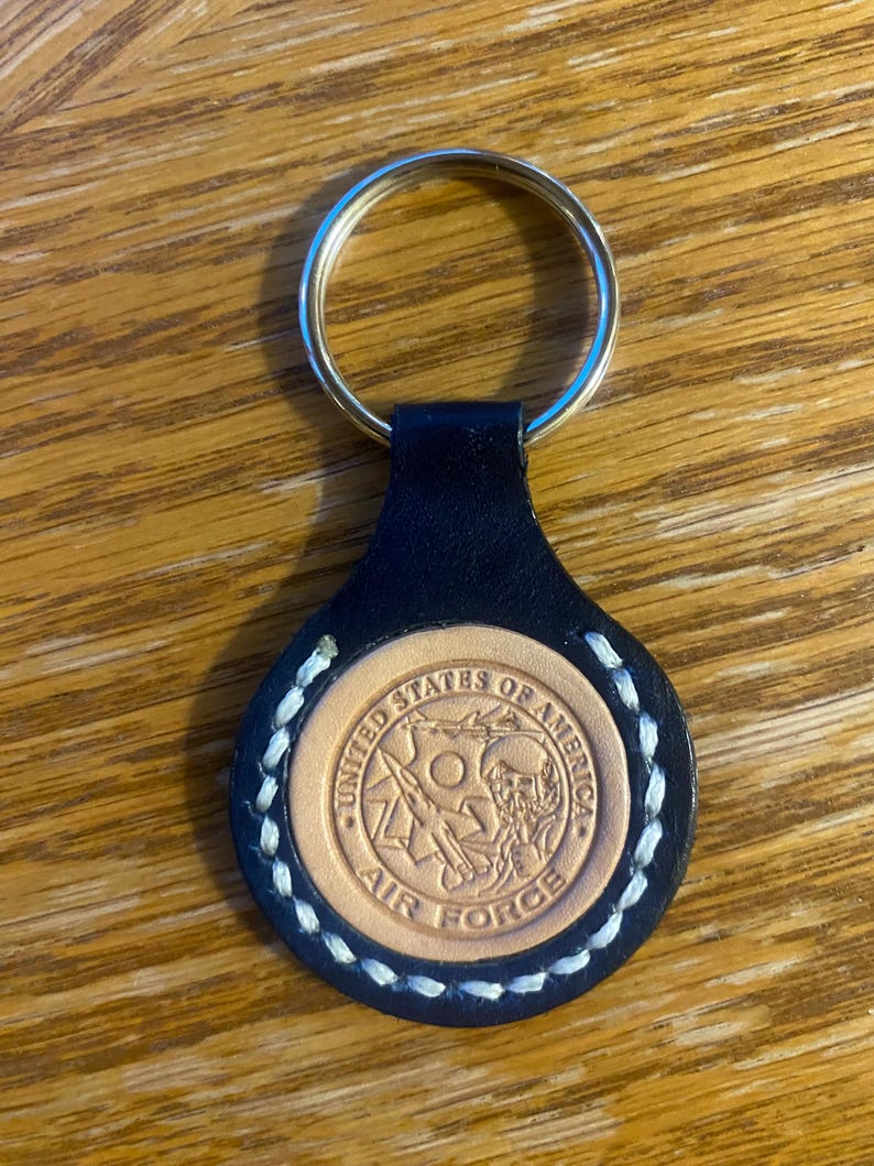 Leather Key Chain Leather Key Fob Military Key Chain Gift Idea for ...