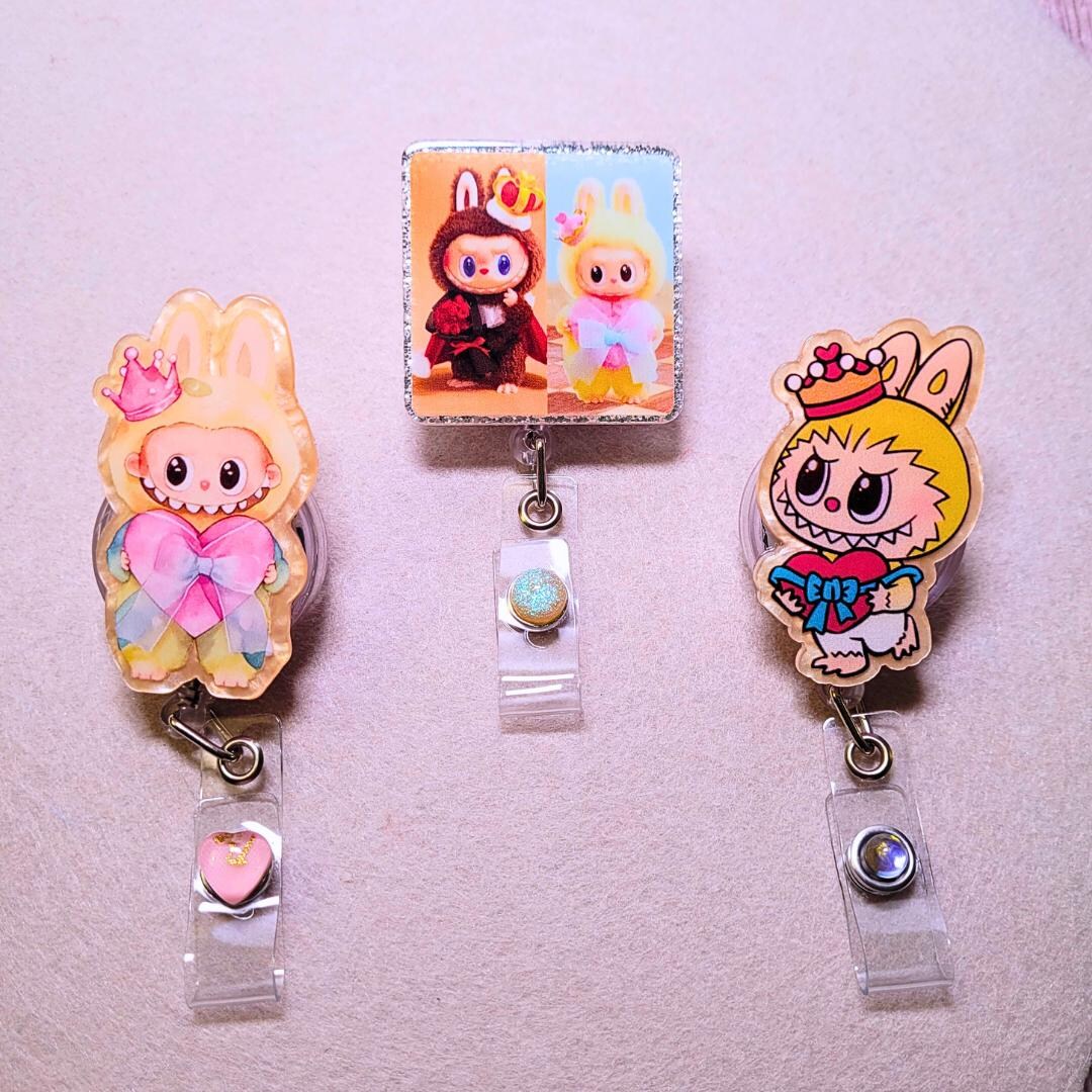 Let's Checkmate Labubu Badge Reel | Kawaii Badge ID Holder for Nurses ...