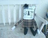 Items similar to Fabric Monster Toy Art Rag Doll Claude the Creepy Cute ...