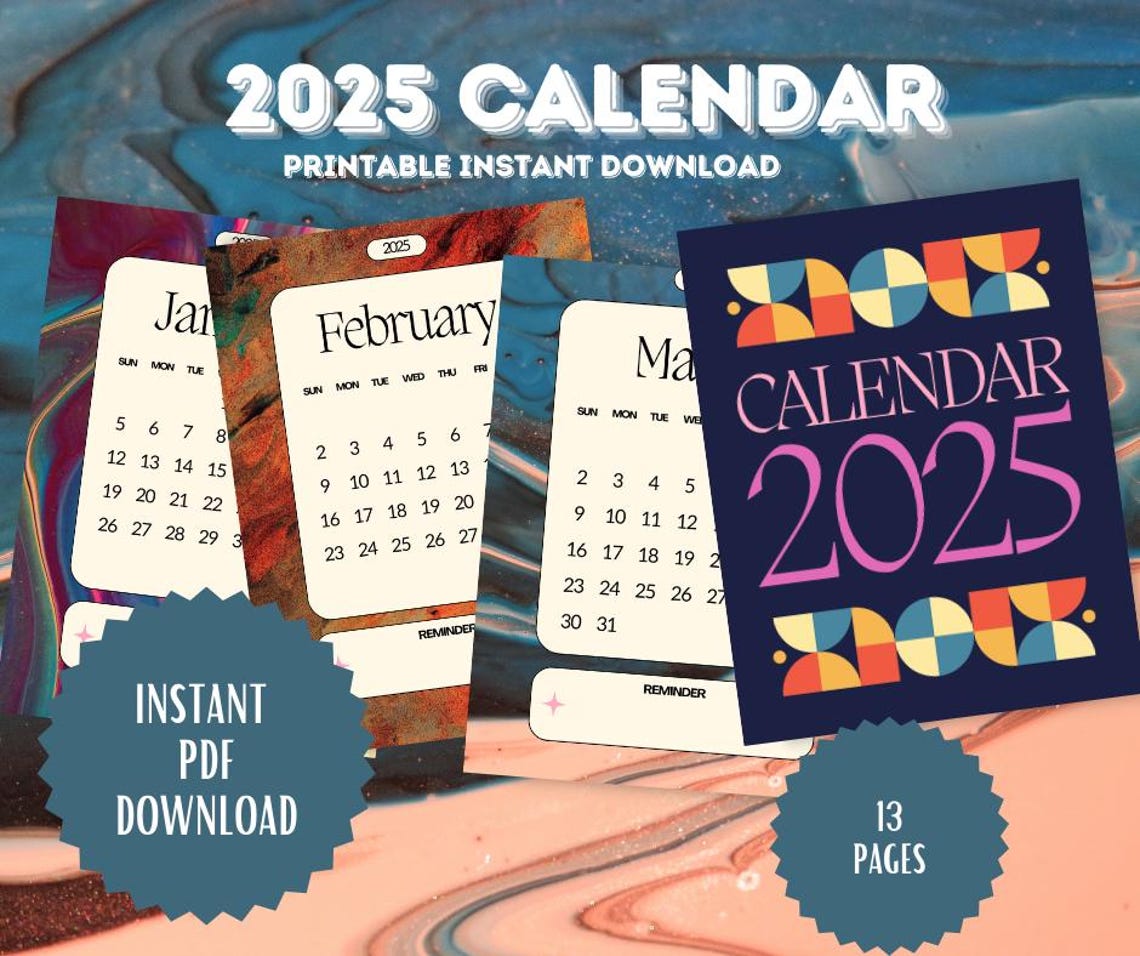 Editable 2025 Calendar Template, 2025 Calendar Template, Printable 2025 ...