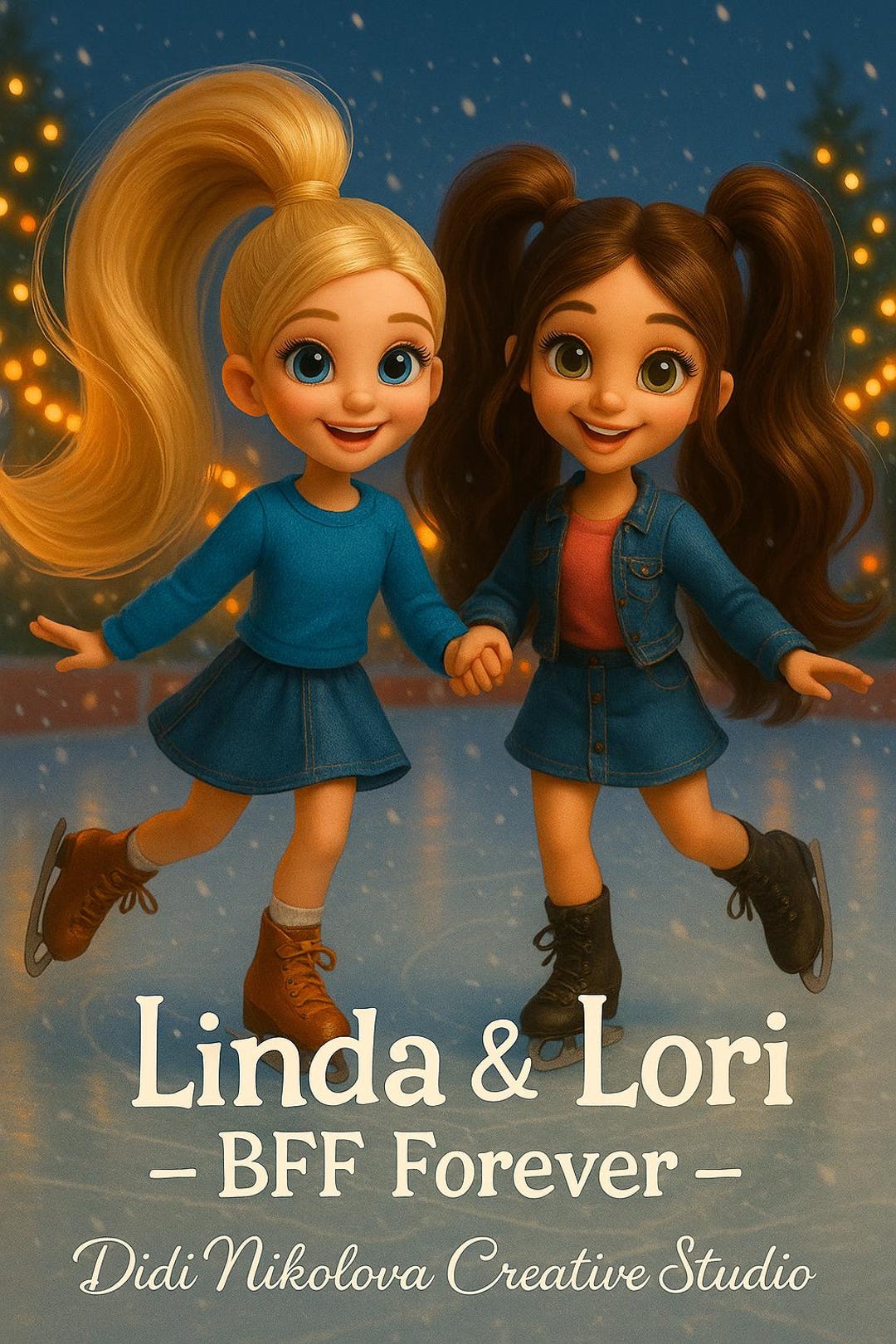 Personalized Digital Custom Best Friends Doll Portrait – 3D Cartoon Art ...