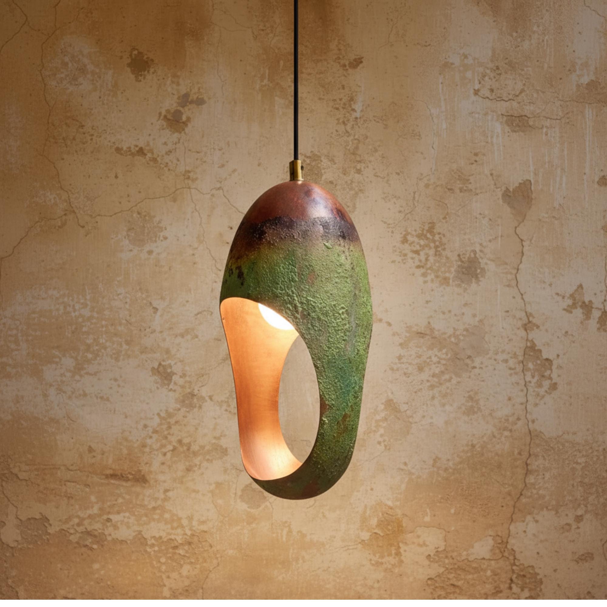 Single Handcrafted Teal Pendant Light – 1 Lamp Only | Bohemian Modern ...