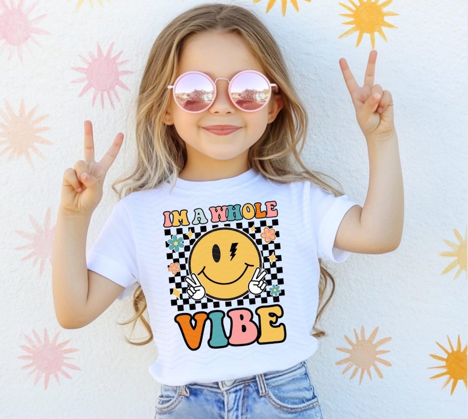 I'm A Whole Vibe PNG, Retro Smiley Face Digital File, Groovy Peace Sign ...