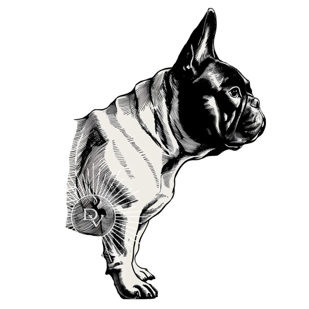 French Bulldog Side Profile Adult Frenchie With Light Hair Artwork - Etsy