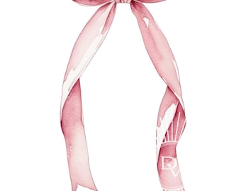 Watercolor Blush Light Pink Bow Clipart Long Vintage French Bow DIY ...