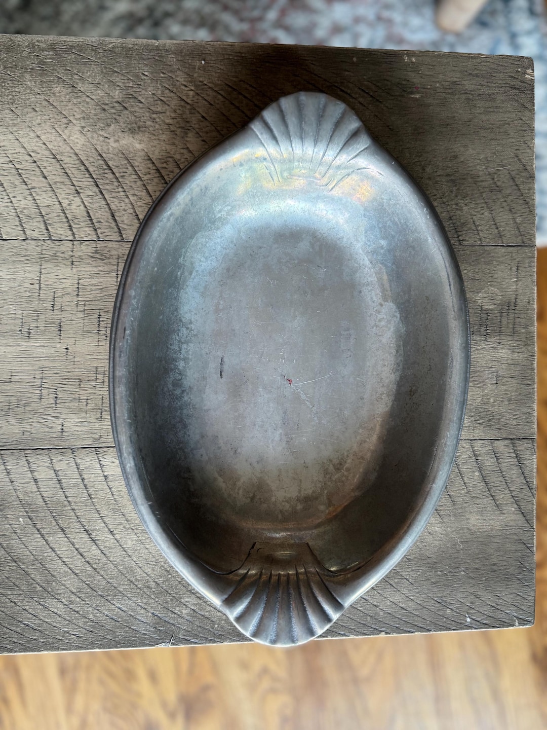 Wilton Armetale Scallop Handled Oval Serving Tray - Etsy
