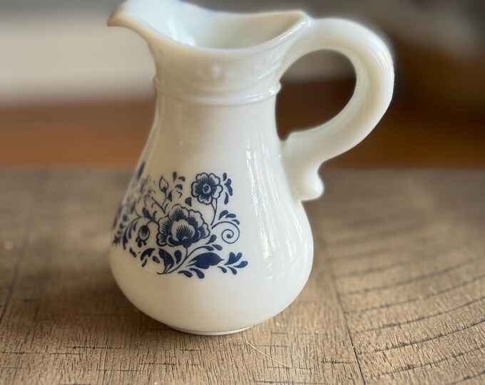 Vintage Avon Small Milk Glass Pitcher Delft Pattern - Etsy