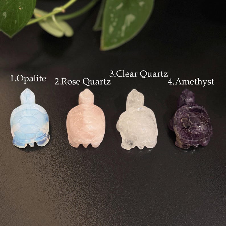 Handcrafted Gemstone Turtle: 3cm Crystal Figurine, Healing Decor - Etsy