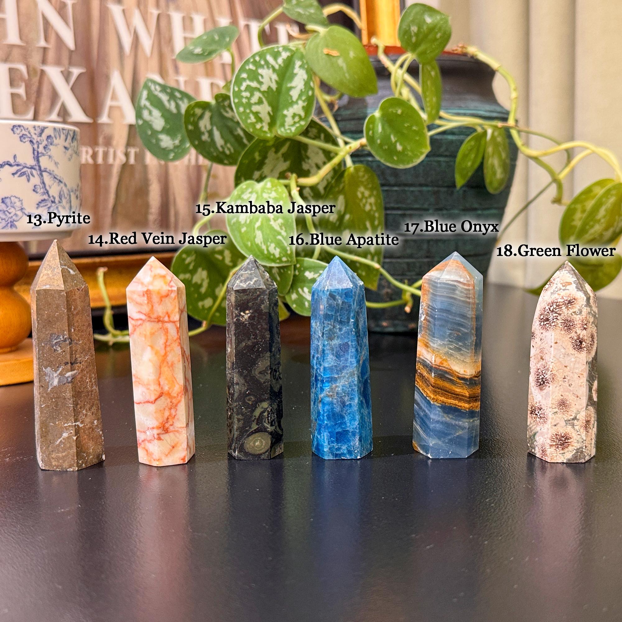 Natural Gemstone Tower: Healing Crystal Obelisk, Reiki Chakra Stone ...