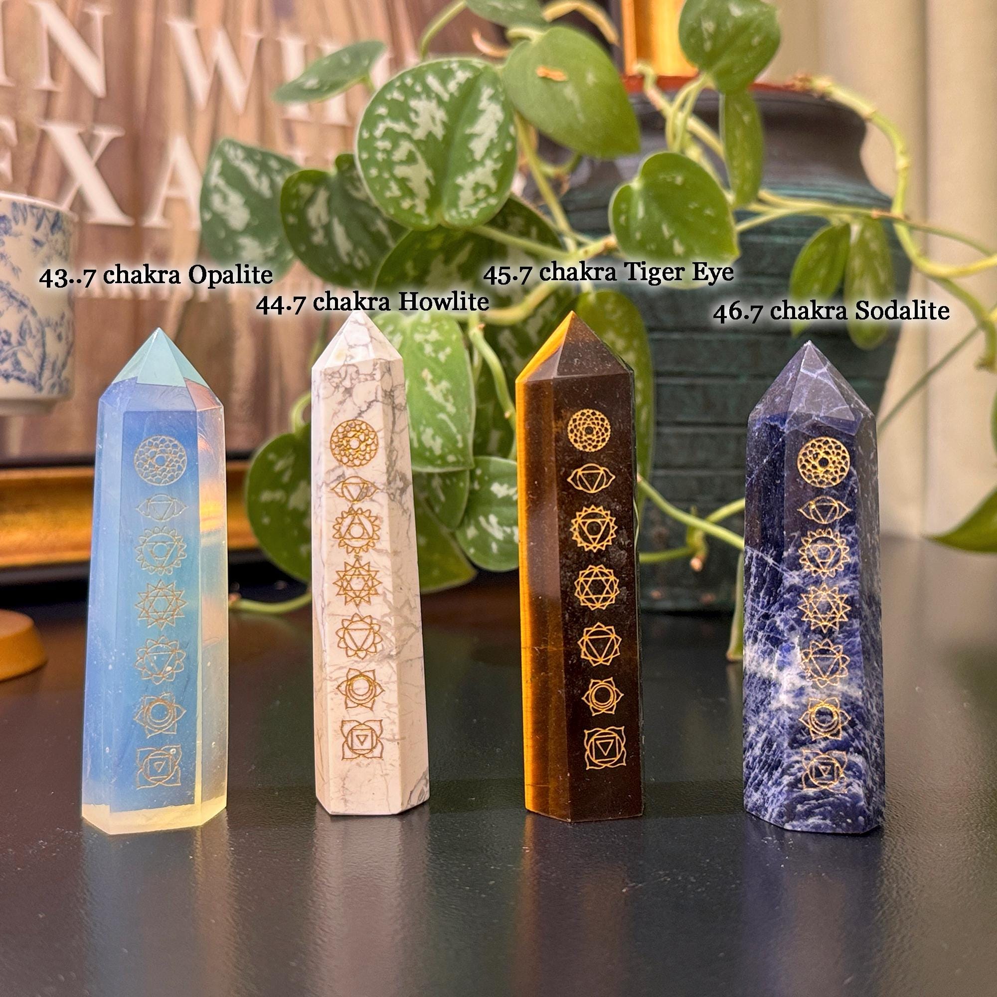 Natural Gemstone Tower: Healing Crystal Obelisk, Reiki Chakra Stone ...