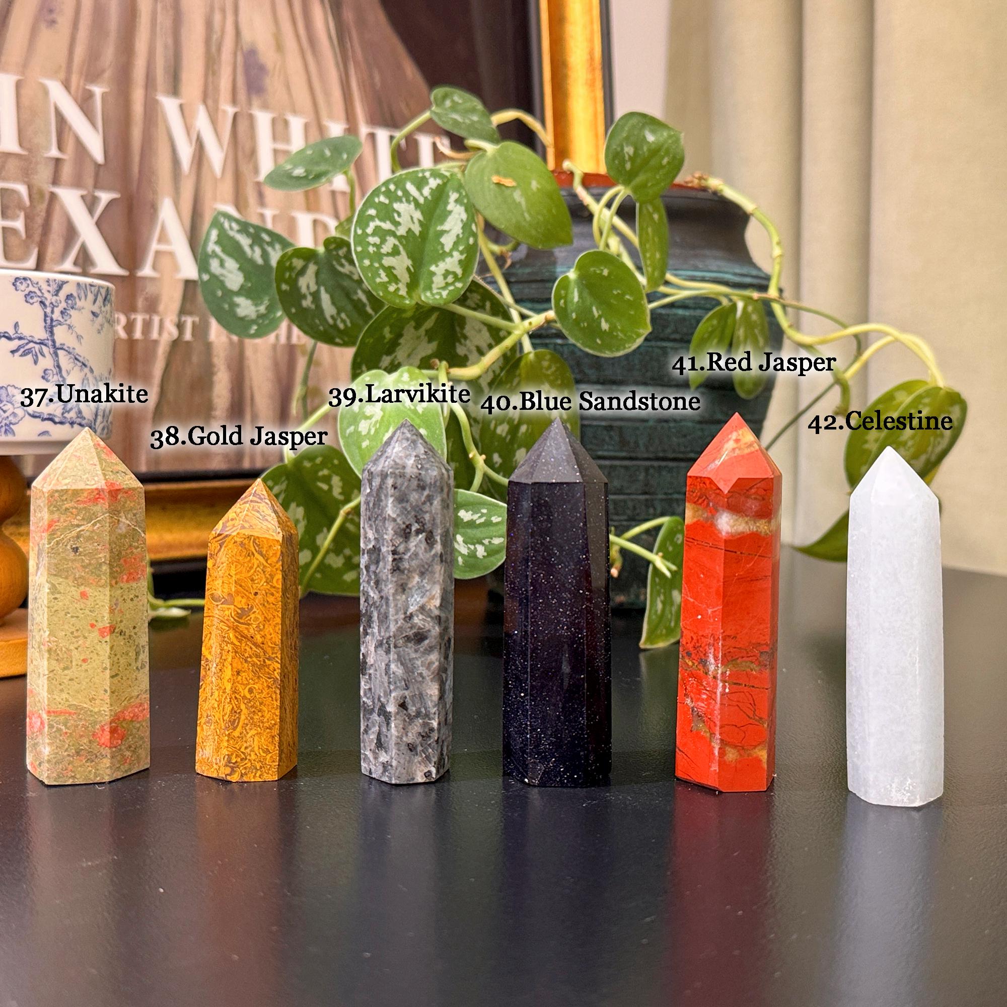 Natural Gemstone Tower: Healing Crystal Obelisk, Reiki Chakra Stone ...