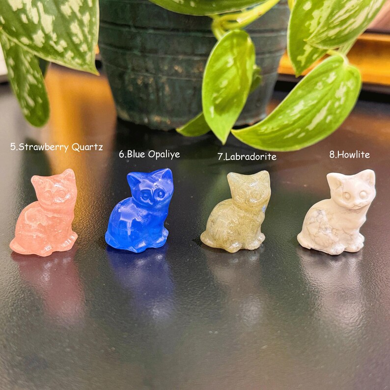 Handcrafted 3cm Gemstone Cat Figurine: Healing Crystal Decor - Etsy