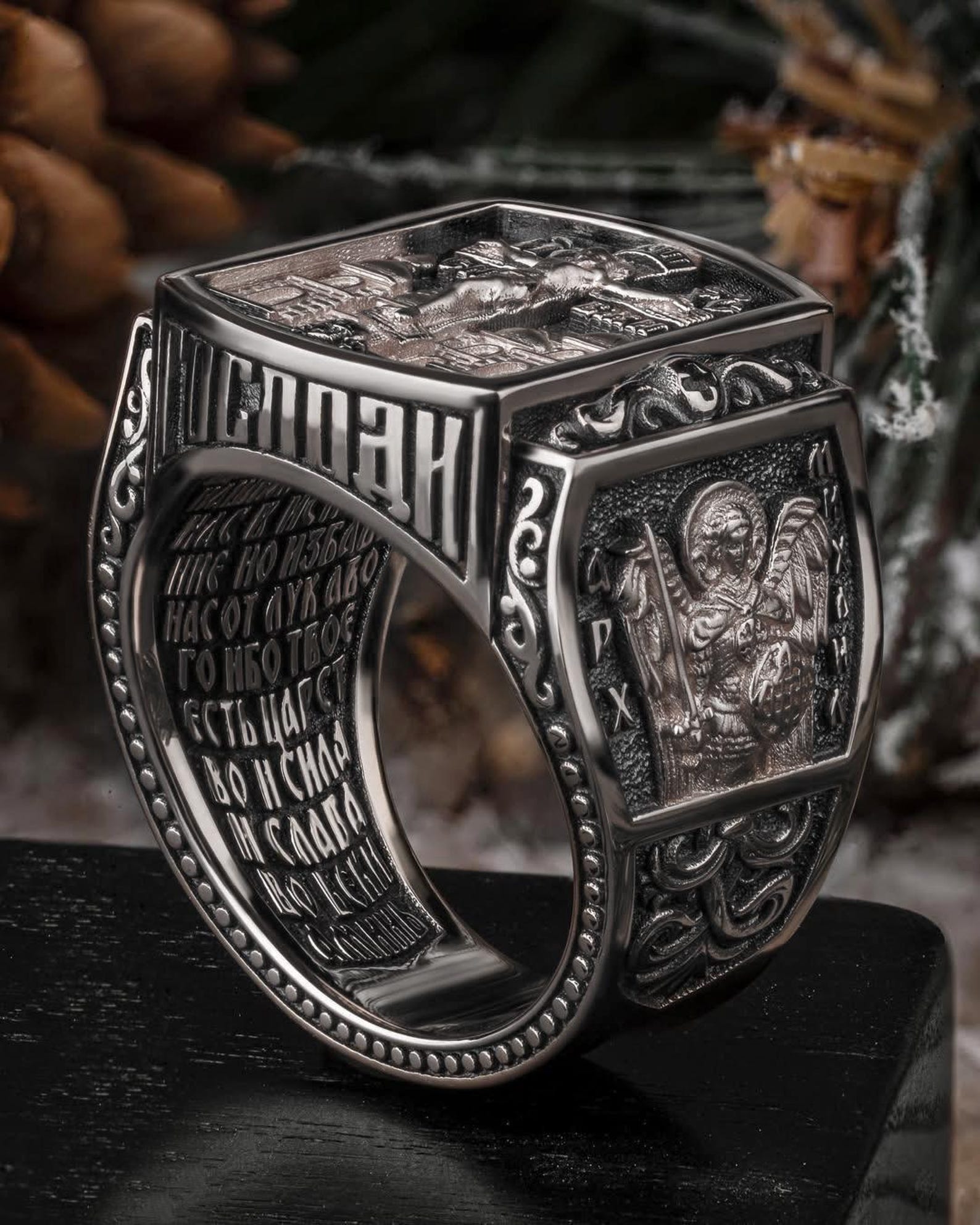 Christian Orthodox, Jesus Cross Ring, Mens Ring, Silver Christian ...