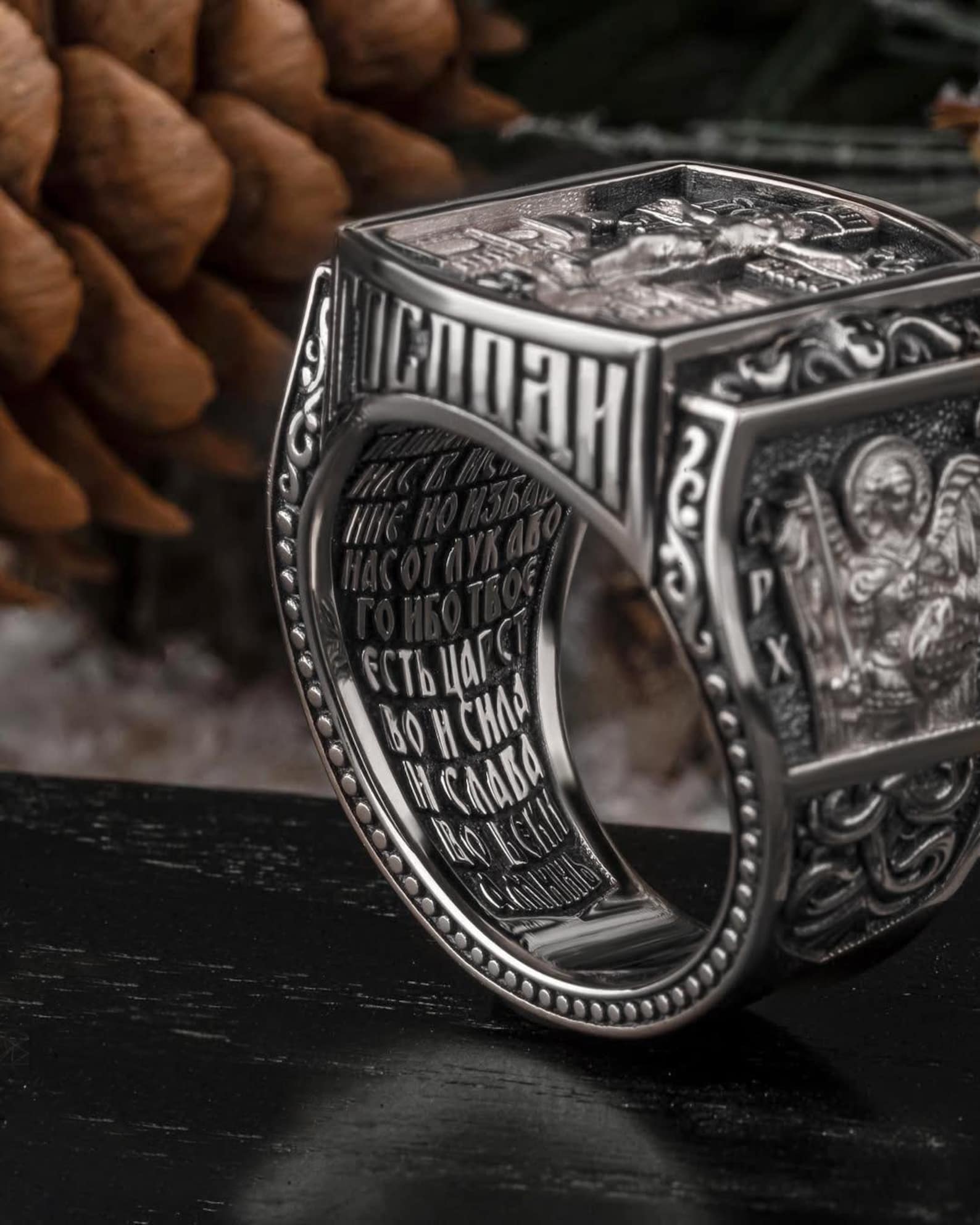 Christian Orthodox, Jesus Cross Ring, Mens Ring, Silver Christian ...