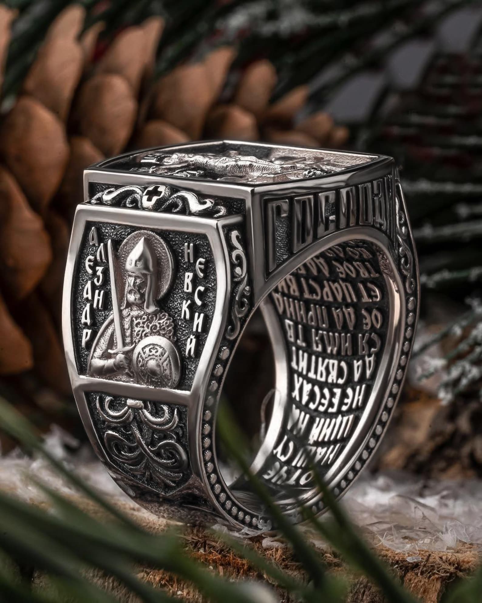 Christian Orthodox, Jesus Cross Ring, Mens Ring, Silver Christian ...